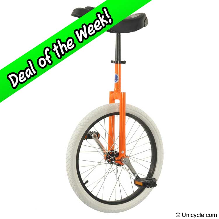 20″ Club Freestyle Unicycle in Orange with white tyre is Deal of the ...