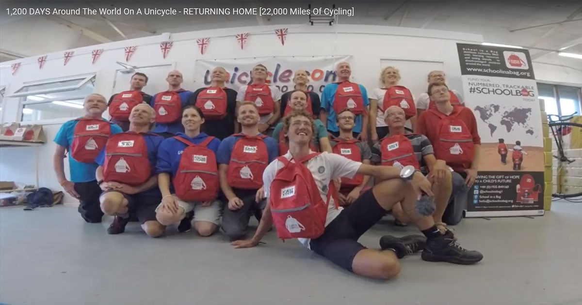 Video of Ed Pratt returning home to the UK | Unicycle.com (UK)