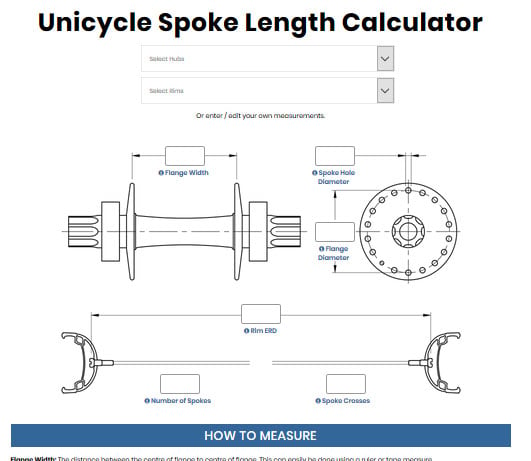 Unicycle Spoke Calculator | Unicycle.com (UK)